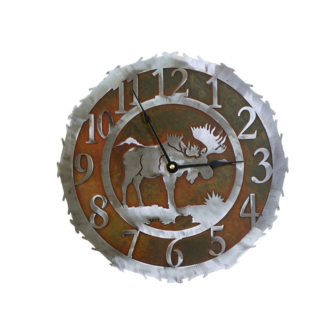 Moose Clock, Quartz Movement- 12in Solid Steel - Etsy