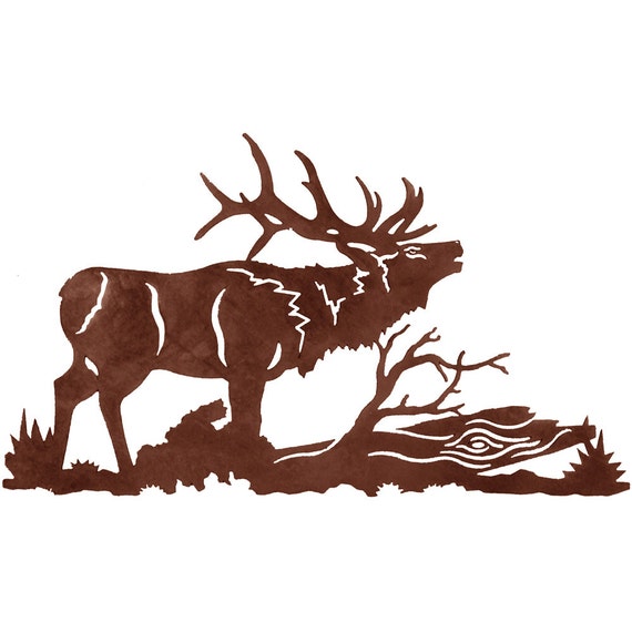 Bull Elk Plasma Cut Wall Art Mural | Etsy