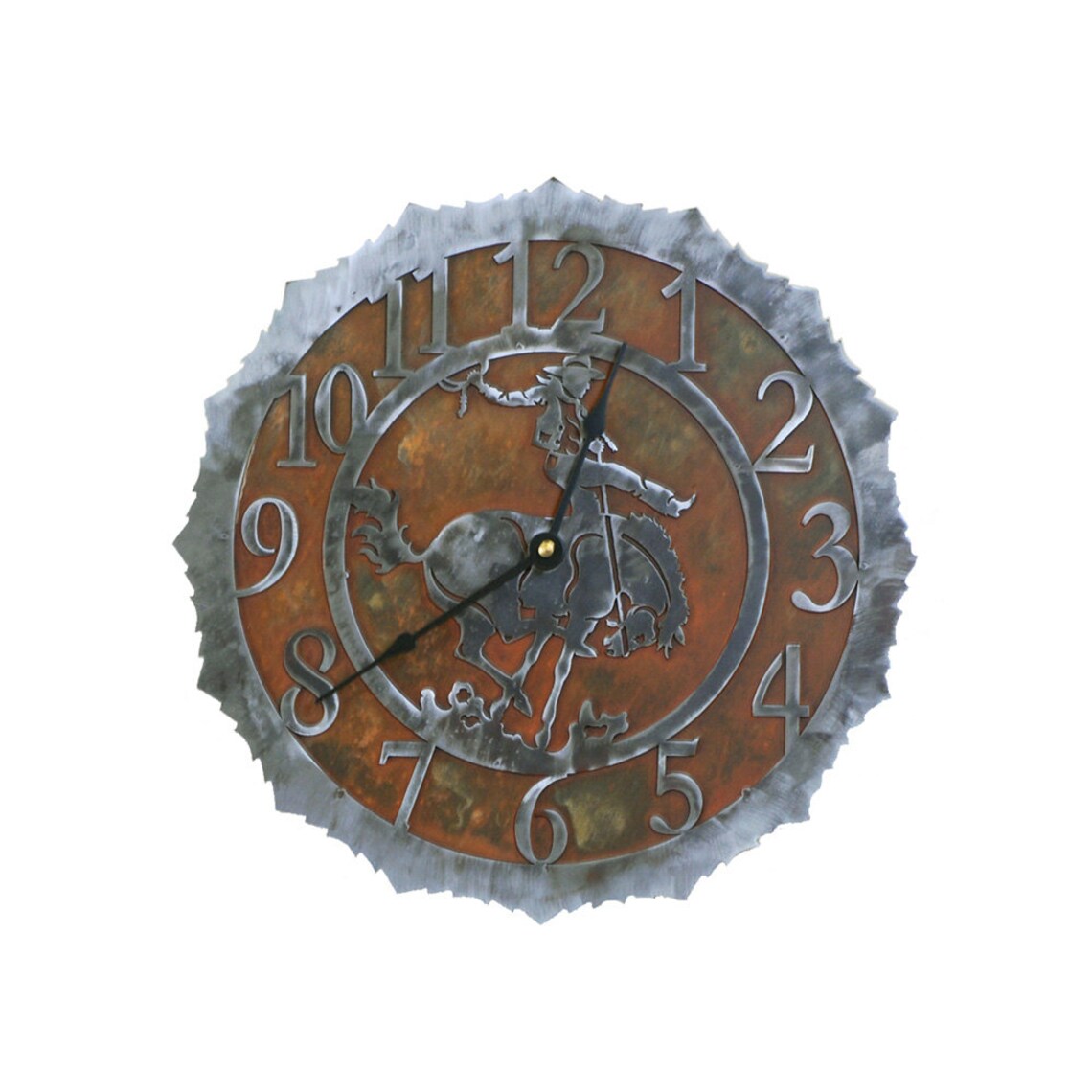 Rodeo Cowboy Bucking Bronc Clock Quartz Movement 12in Solid - Etsy