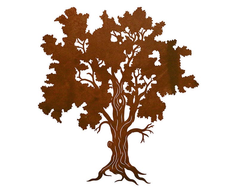 Oak Tree Plasma Cut Wall Art Mural | Etsy