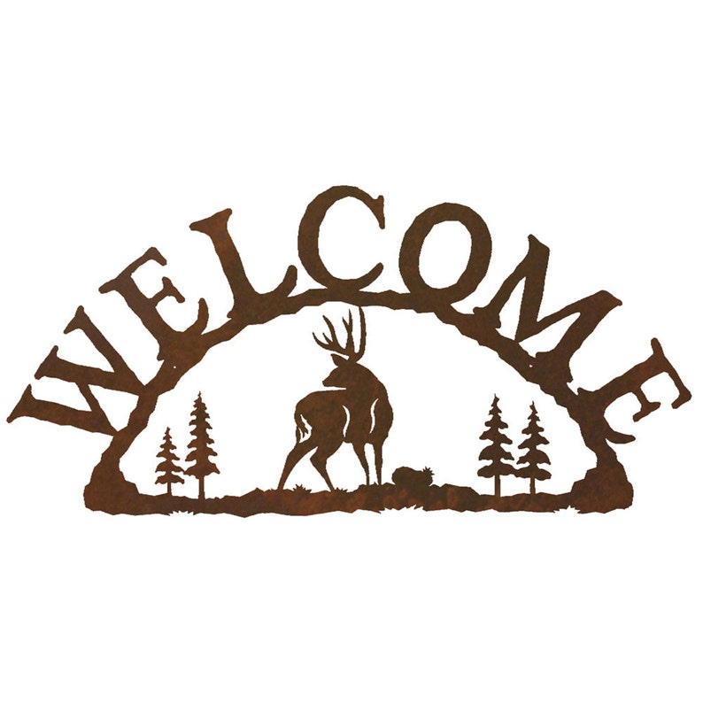 Deer Steel Welcome Sign - Etsy