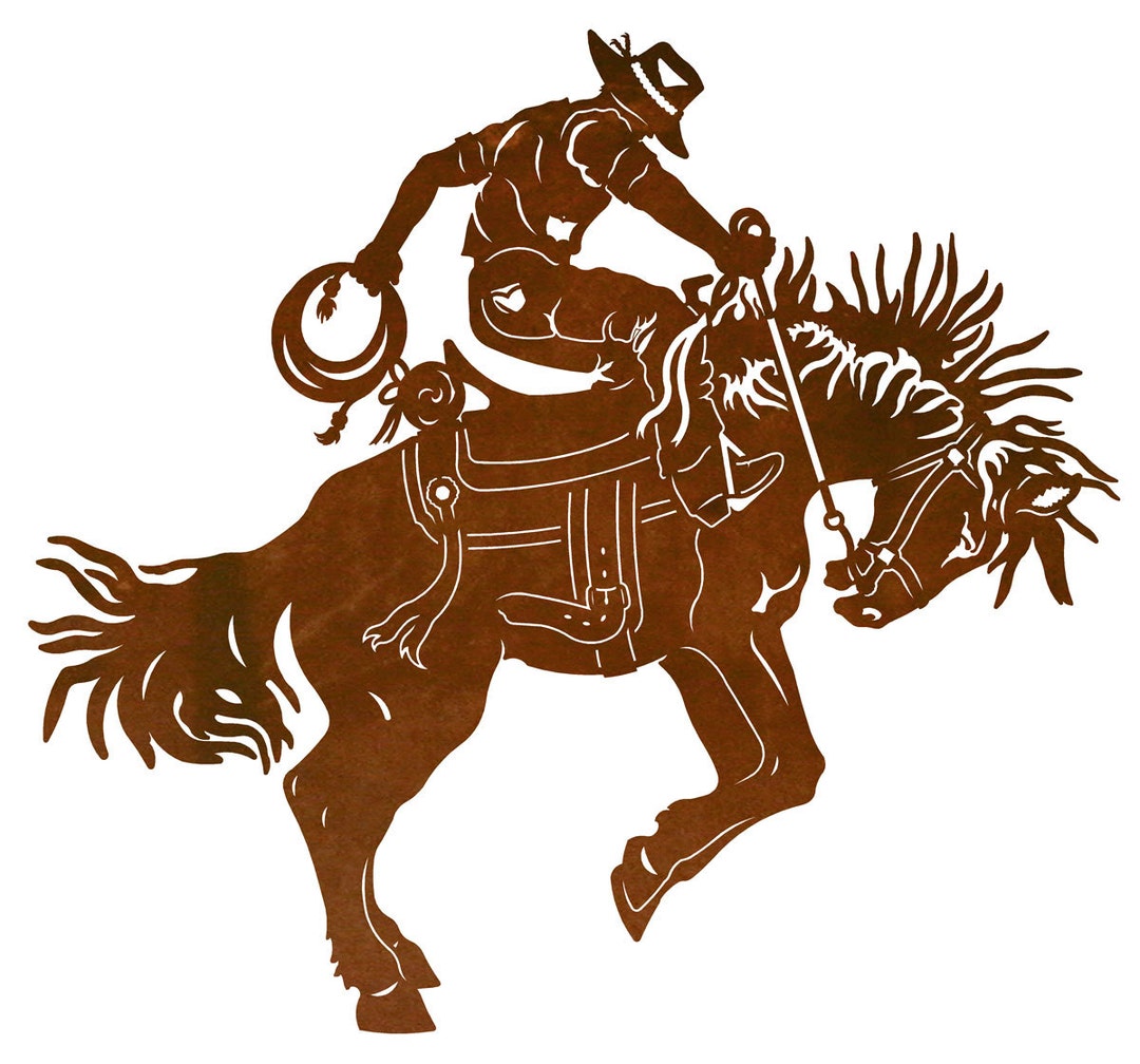 Bronc Rider Steel Wall Art 42"x 38" - Etsy