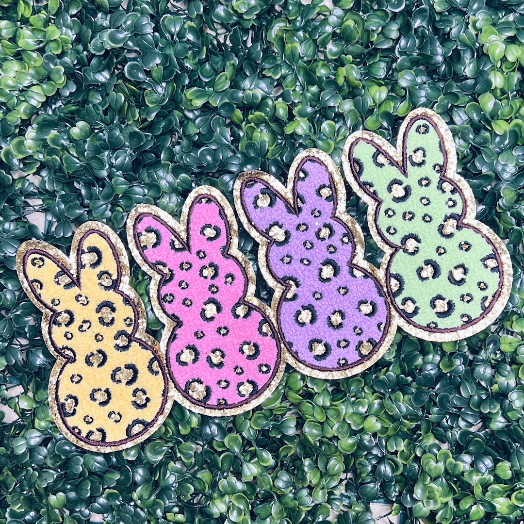 Chenille Bunny Patches| Chenille Patches| Glitter Chenille Patch ...