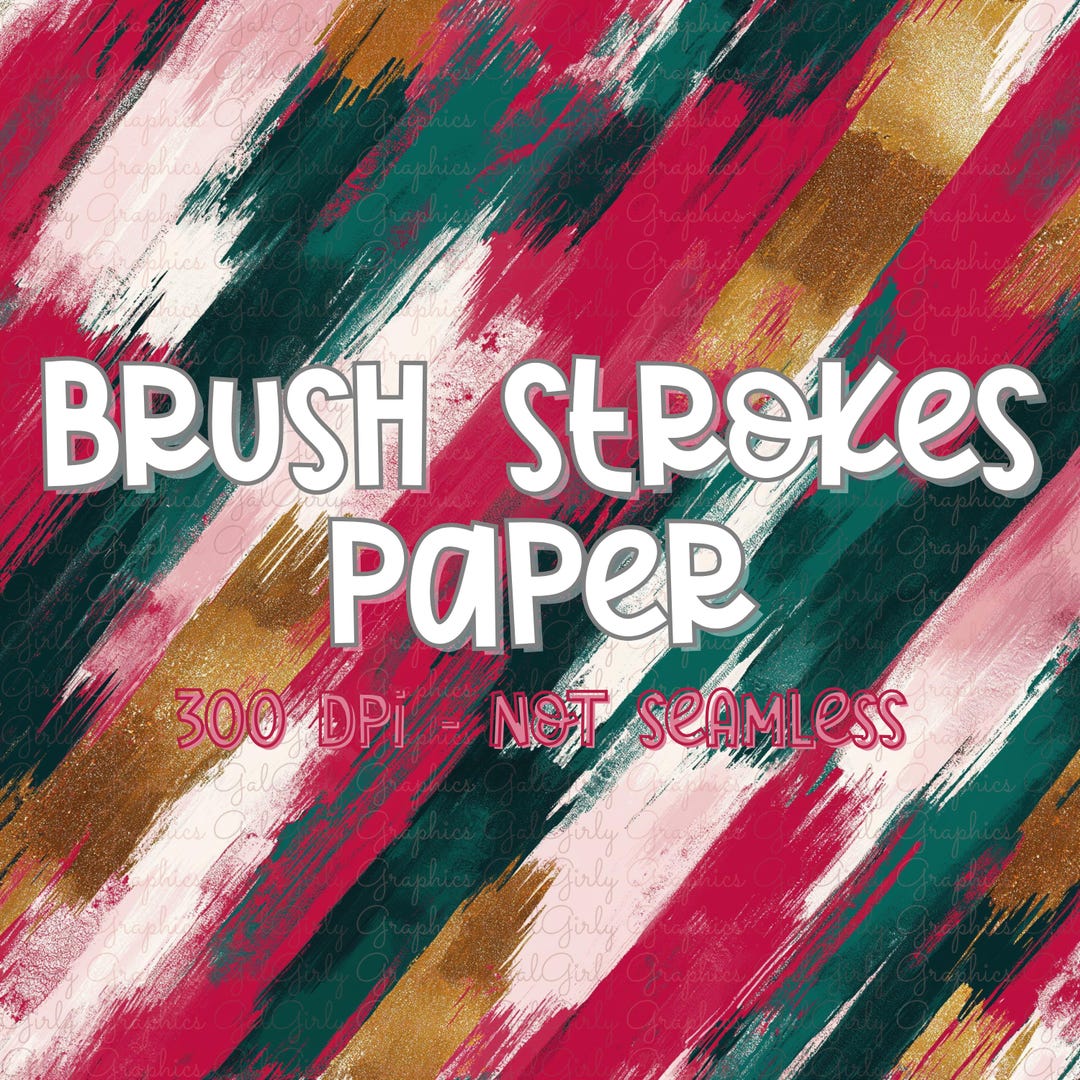 Pink Green Brush Stroke | Digital Paper | Glitter Paint Stroke ...