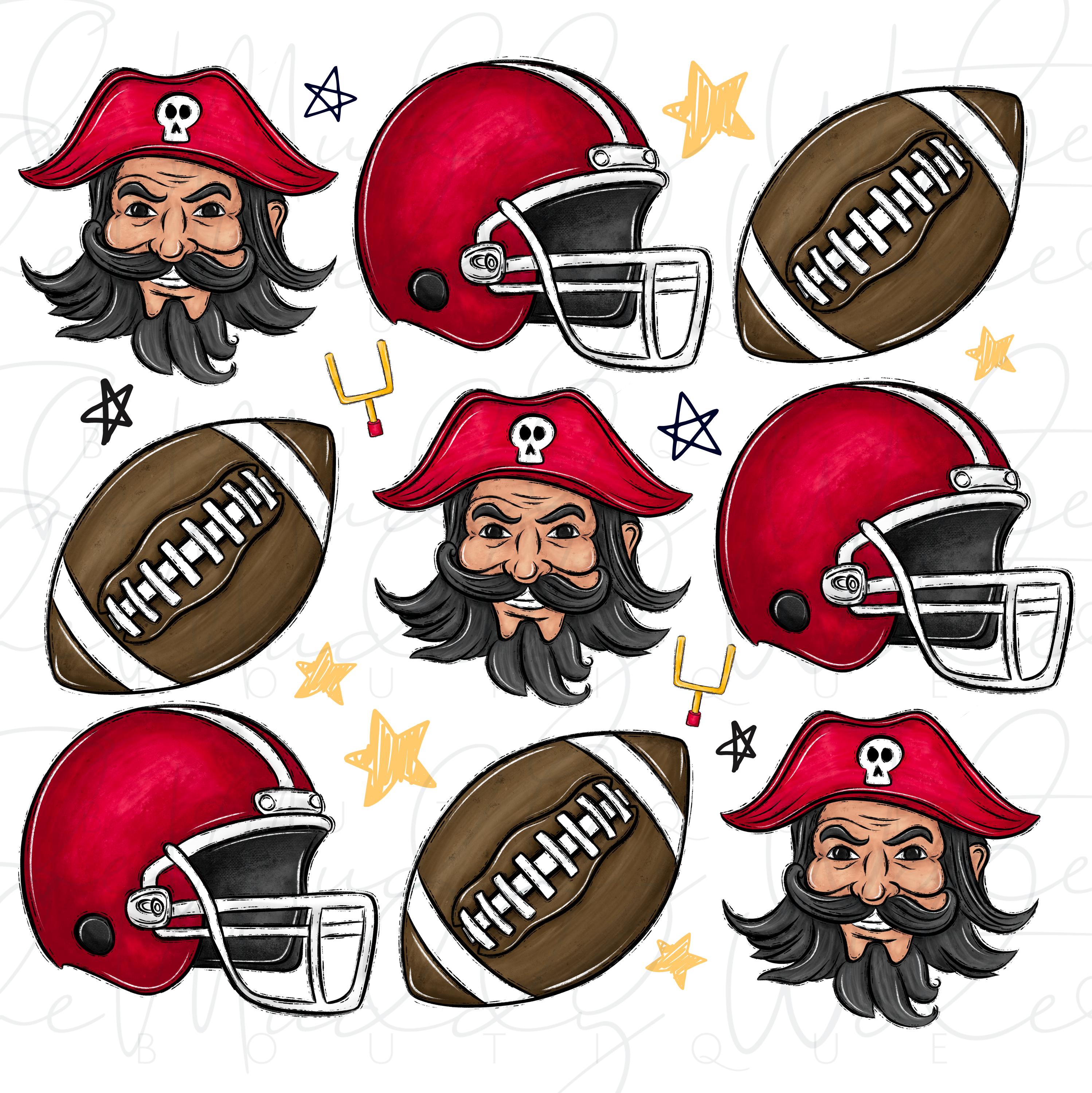 Red and Black Pirate Football PNG School Spirit Sports Team Graphics ...