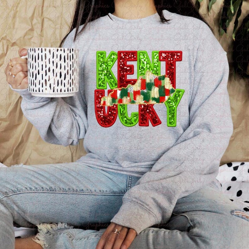 Kentucky Doodle Christmas Letter Png | Cute Fun State Design | Cheetah ...