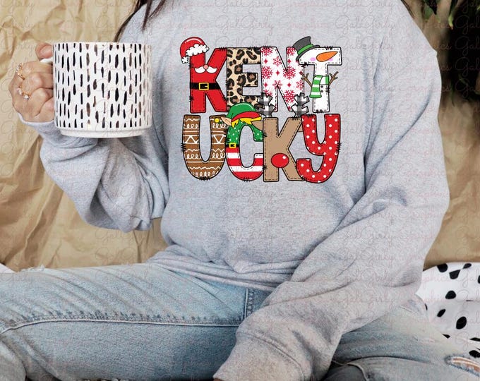 Kentucky Doodle Christmas Letter Png |cute Fun State Design | Cheetah ...