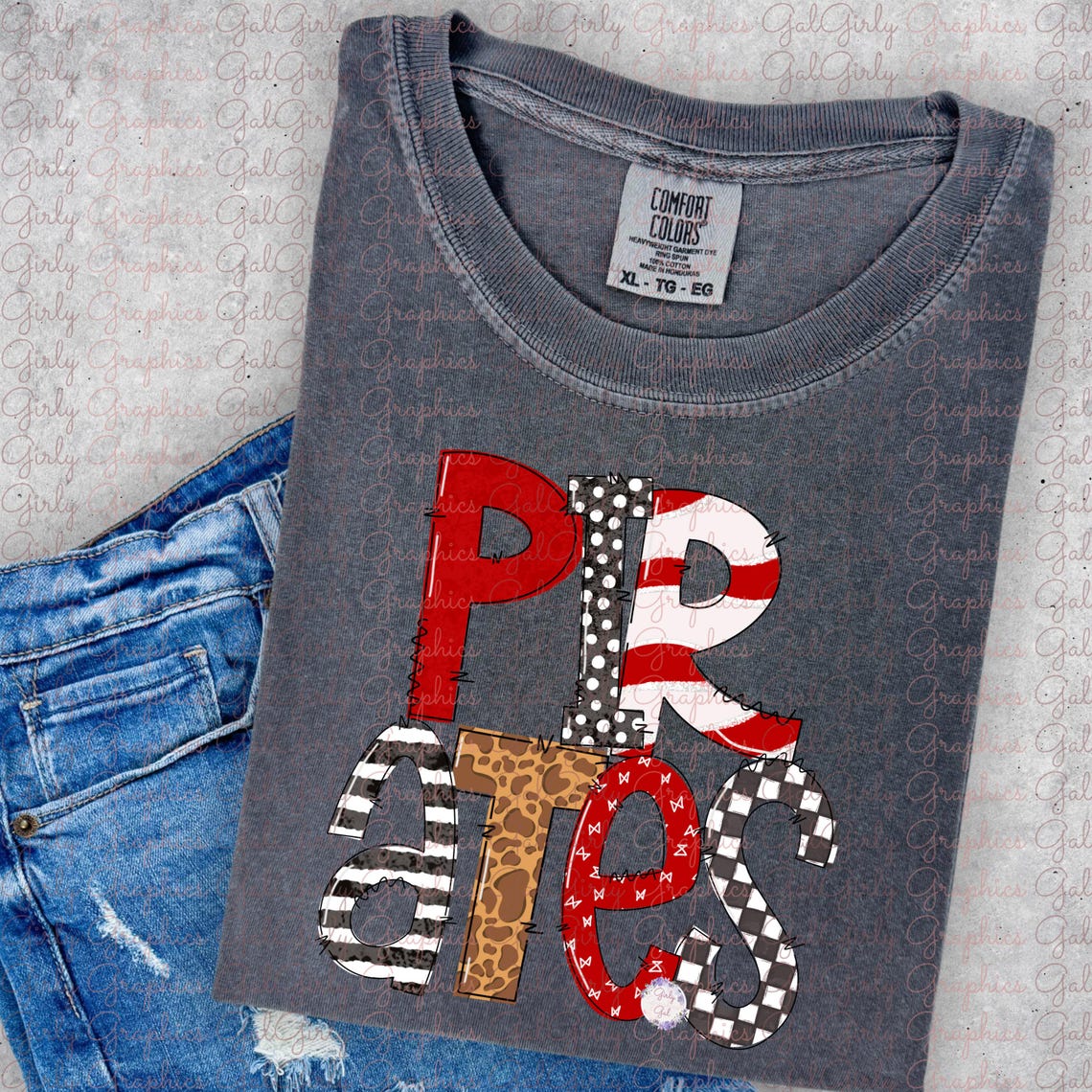 Preppy Red and Black Pirate Mascot PNG | School Spirit Design | Red ...