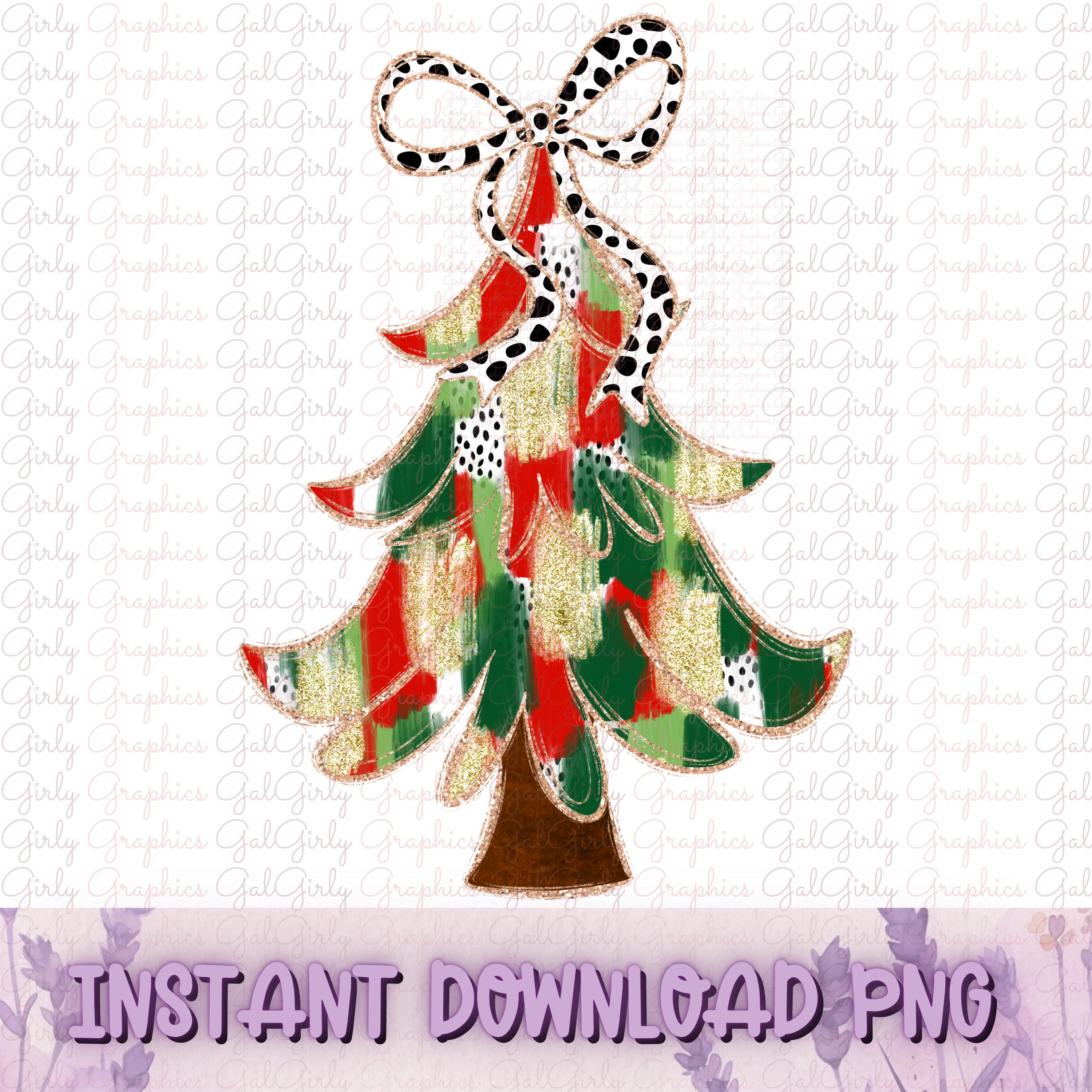 Trendy Christmas Tree Brush Stroke Png |cute Fun Christmas Design ...