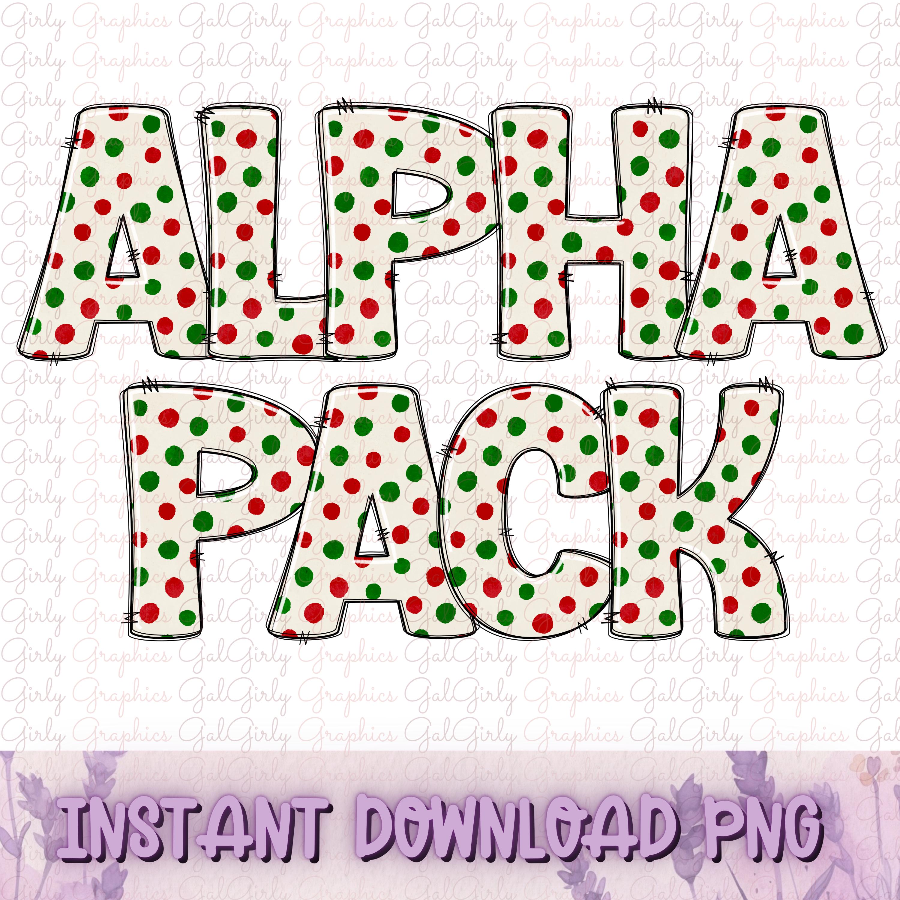 Festive Doodle Alpha Set PNG | Holiday Letter Graphics | Merry ...