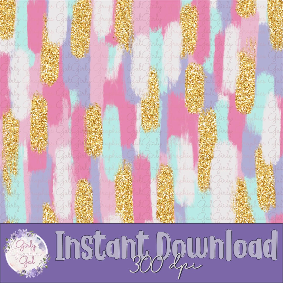 Brush Stroke Digital Paper | Easter Pastel Glitter Digital Paper | NOT ...
