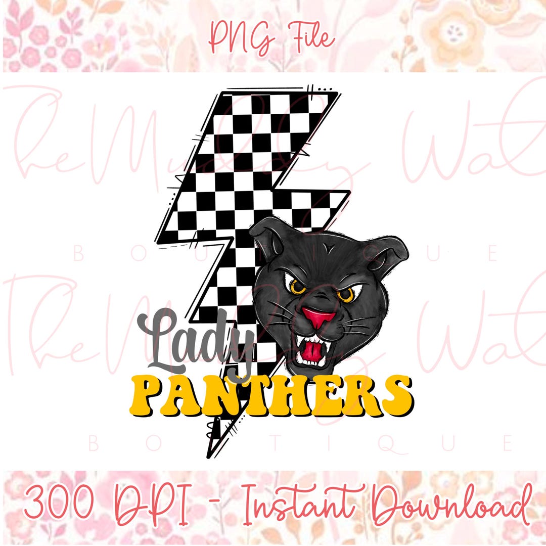 Cheer on Your Team With Checkered Lady Panthers Mascot Design ...