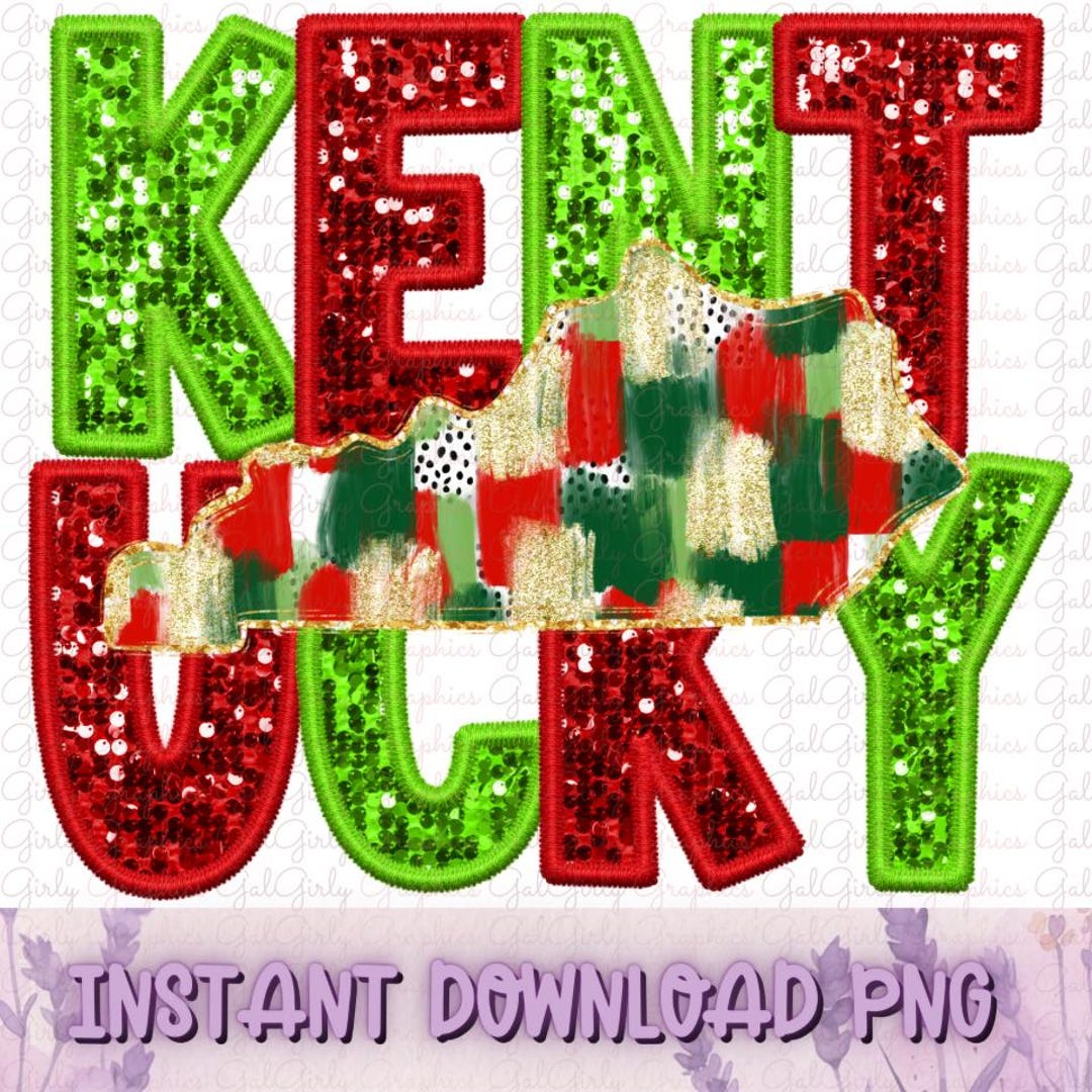 Kentucky Doodle Christmas Letter Png | Cute Fun State Design | Cheetah ...