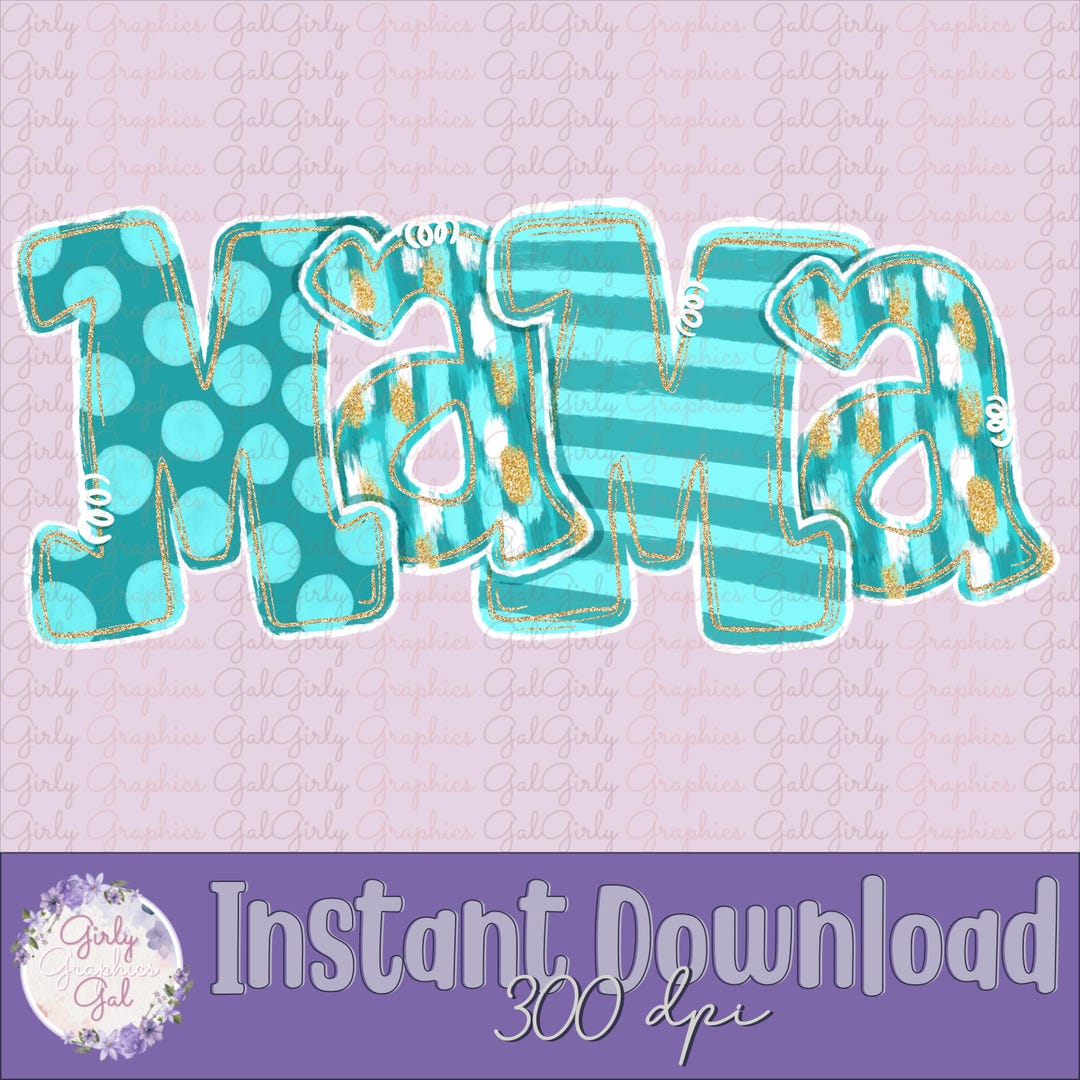 Painted MAMA Png | Trendy Brush Stroke Pattern | Faux Glitter | Mama ...