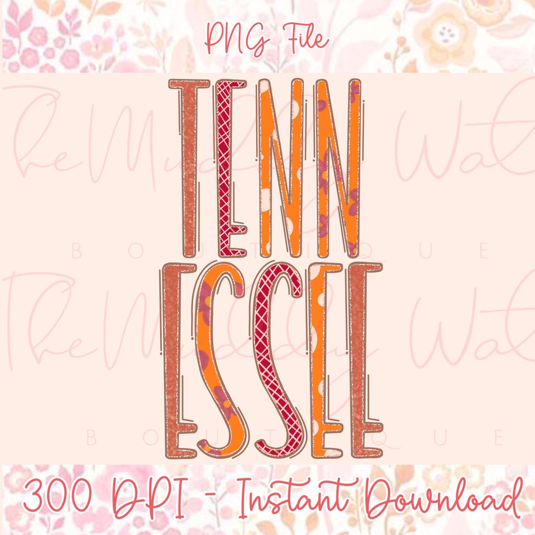 Tennessee Fall Vibes - Charming Hand-drawn Letter Art PNG for Shirts or ...