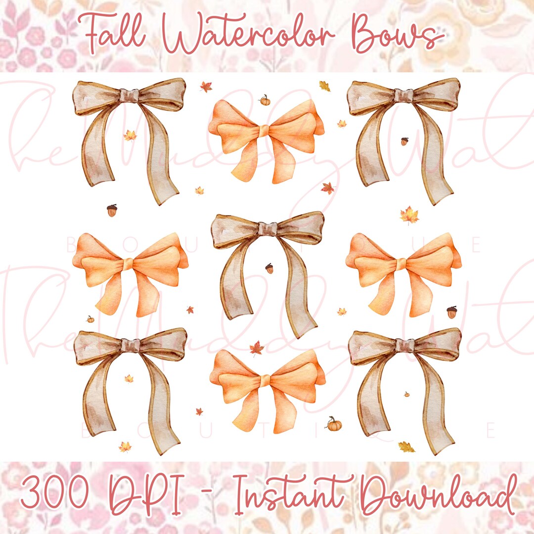 Fall Coquette Bow PNG | Autumn Bows PNG | Autumn Sublimation Design ...
