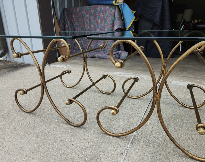 Pair (both Included) Vintage Brass Scroll Side Tables Solid Frames ...
