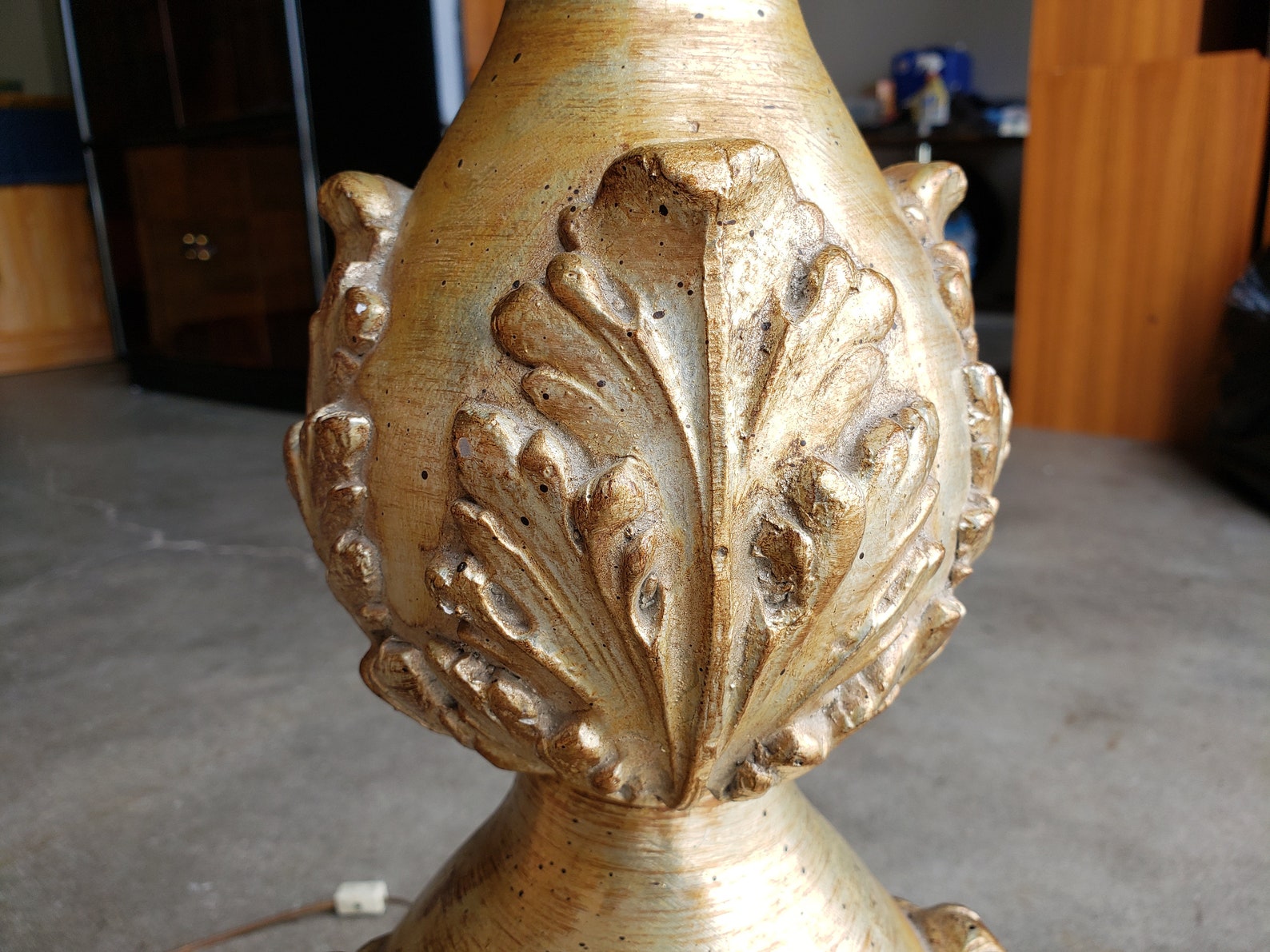 Vintage Marbro-style Table Lamp Original Shade Beautiful Sculpted ...