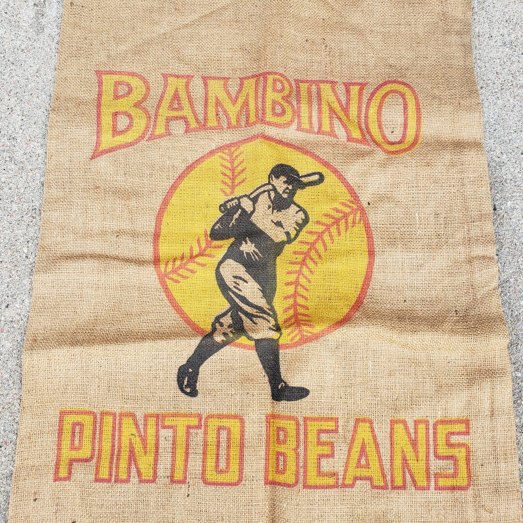 Vintage 1960's Bambino Pinto Beans Burlap Sack Mid Century Excellent ...