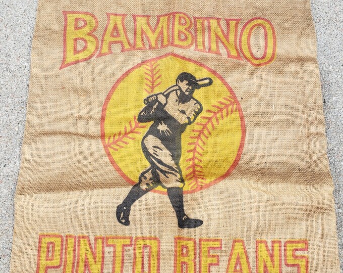 Vintage 1960's Bambino Pinto Beans Burlap Sack Mid Century Excellent ...