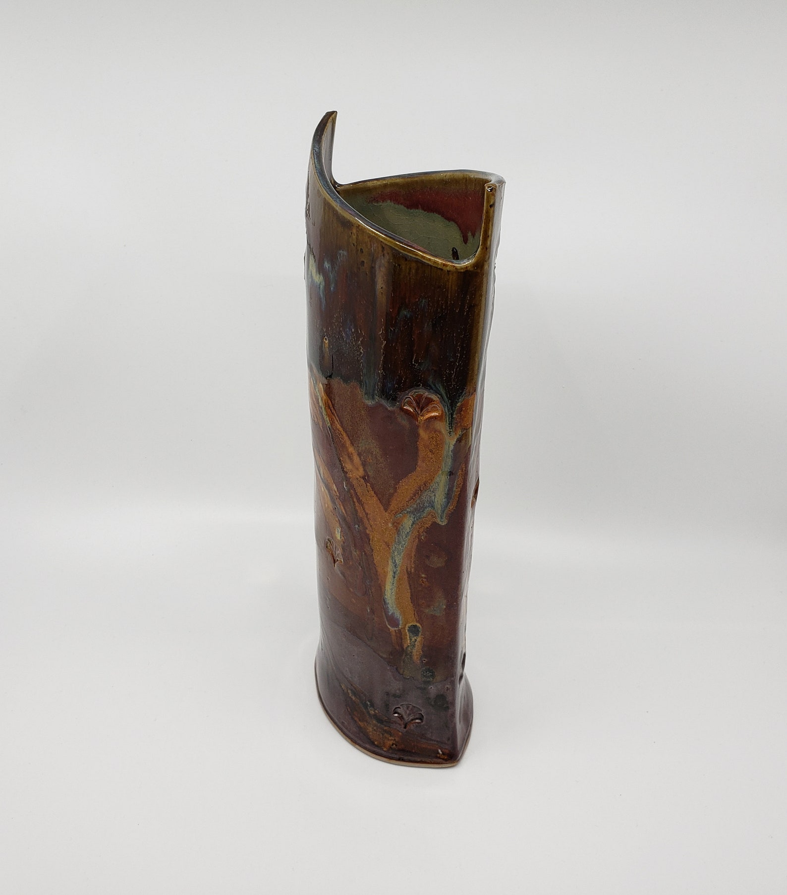 Vintage Ovoid Art Pottery Vase 12t Beautifully Layered - Etsy