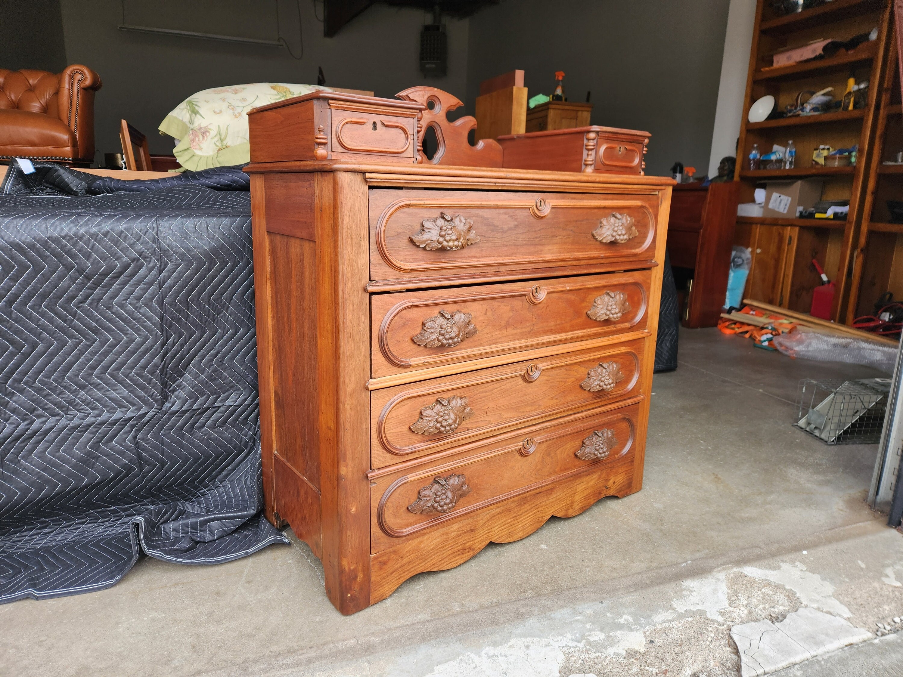 Carved wood chest of drawers store