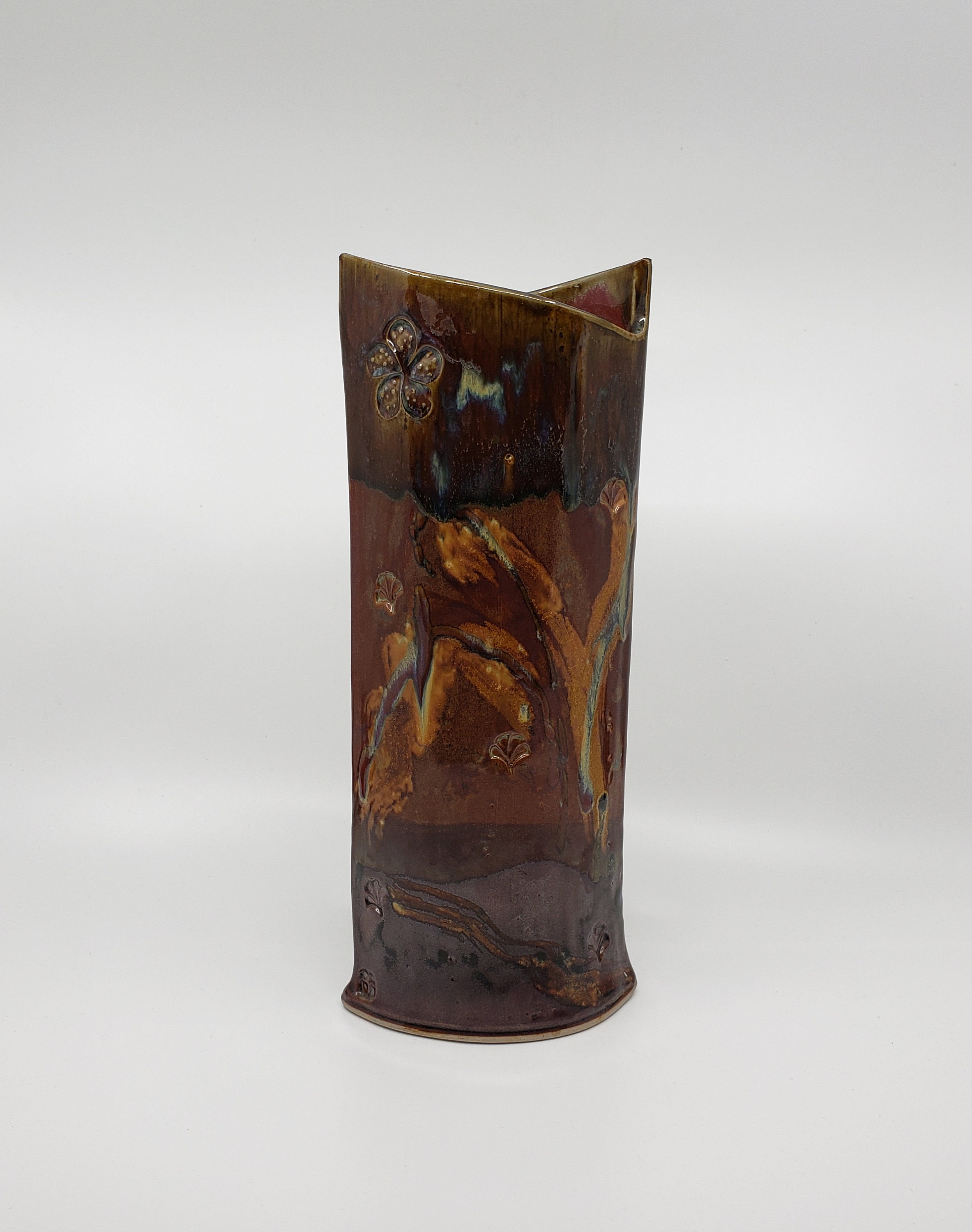 Vintage Ovoid Art Pottery Vase 12T Beautifully Layered | Etsy