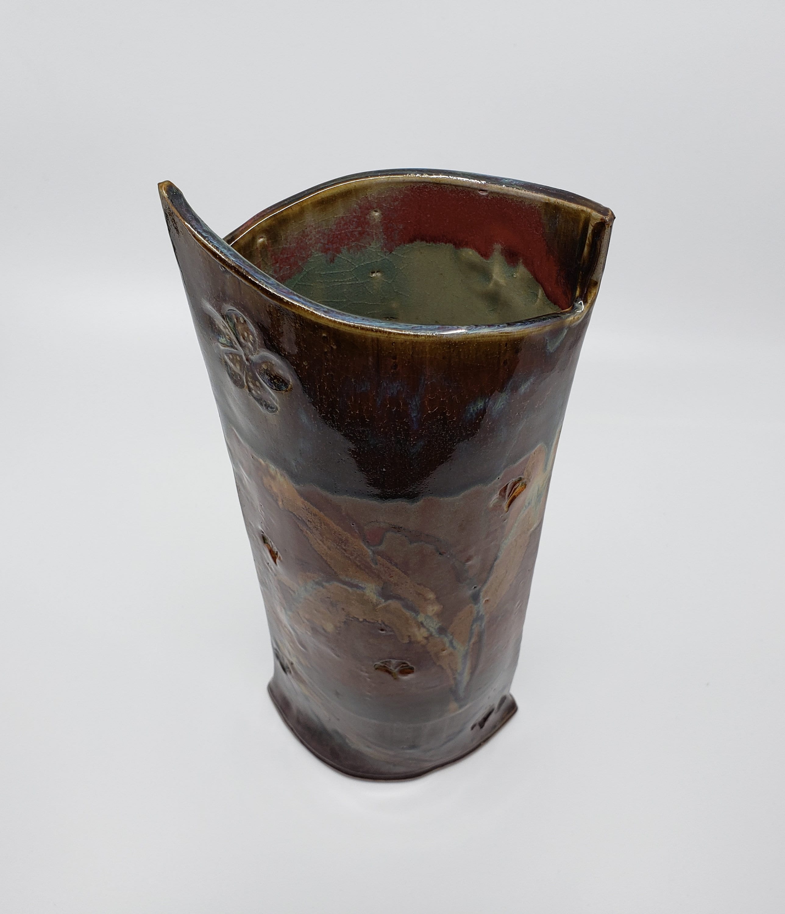 Vintage Ovoid Art Pottery Vase 12t Beautifully Layered - Etsy