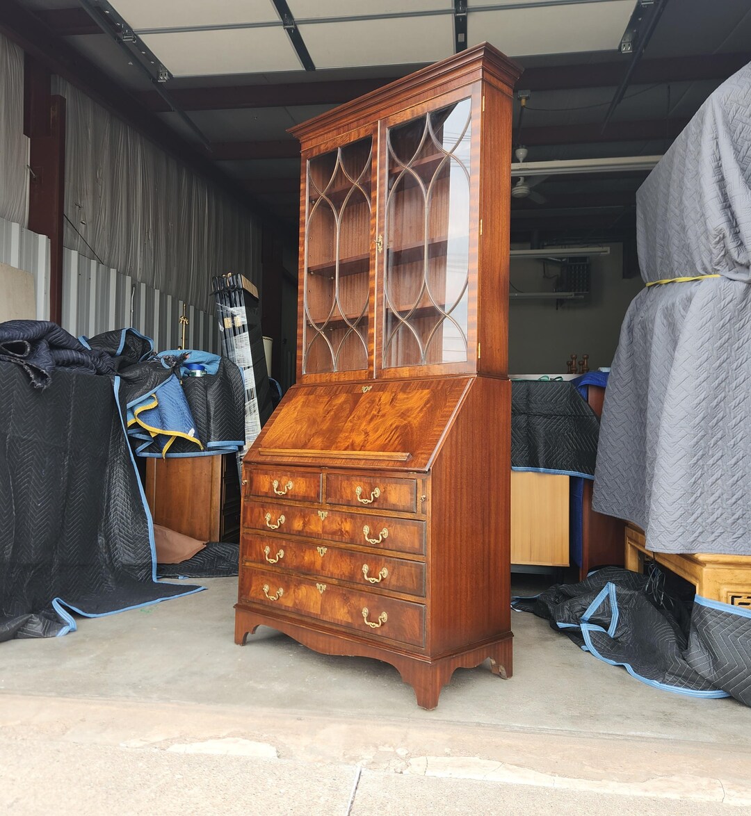 Vintage 1950's Bevan Funnell Mahogany Secretary Desk Cabinet Made in ...