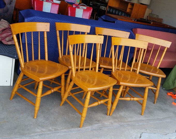 Vintage 1950's Solid Maple Dining Chairs Willett Furniture Mid Century ...
