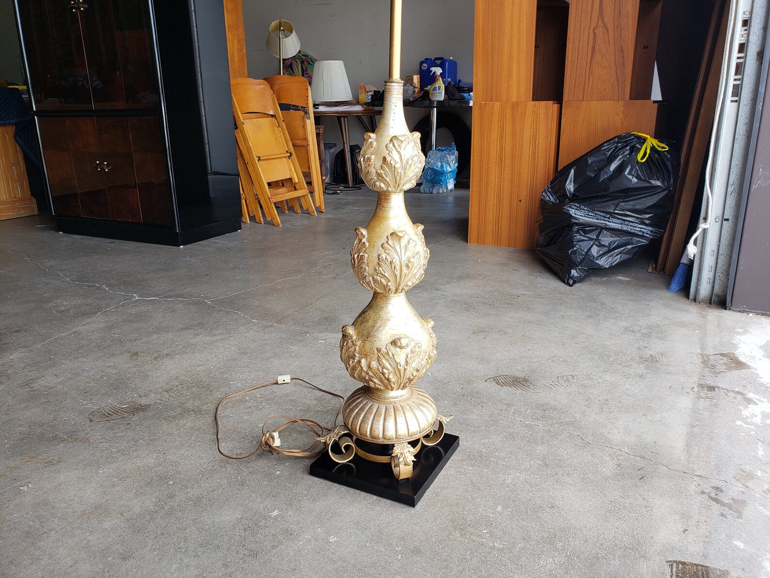 Vintage Marbro-style Table Lamp Original Shade Beautiful Sculpted ...