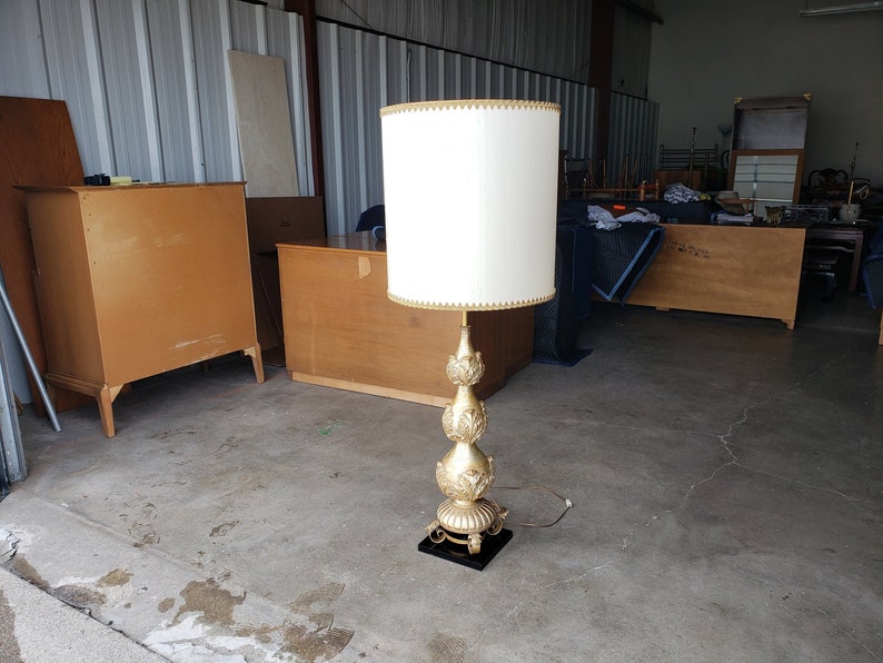 Vintage Marbro-style Table Lamp Original Shade Beautiful Sculpted ...