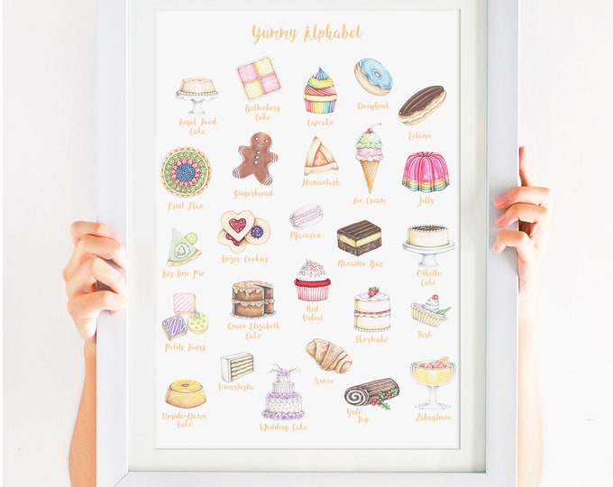 Kitchen Wall Art Baking Alphabet Baking Print Print for - Etsy