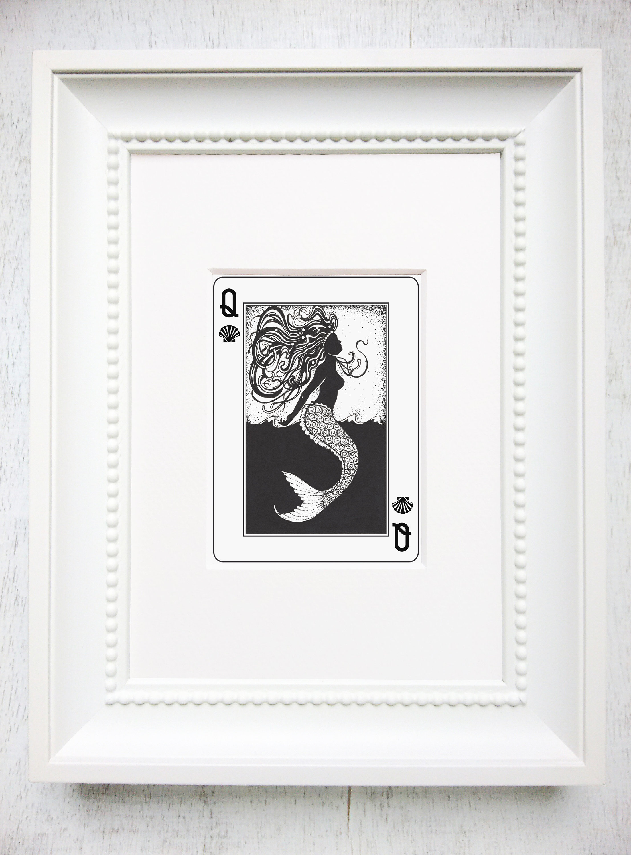 Mermaid Art Print Mermaid Playing Card Art Print Mermaid Ink | Etsy