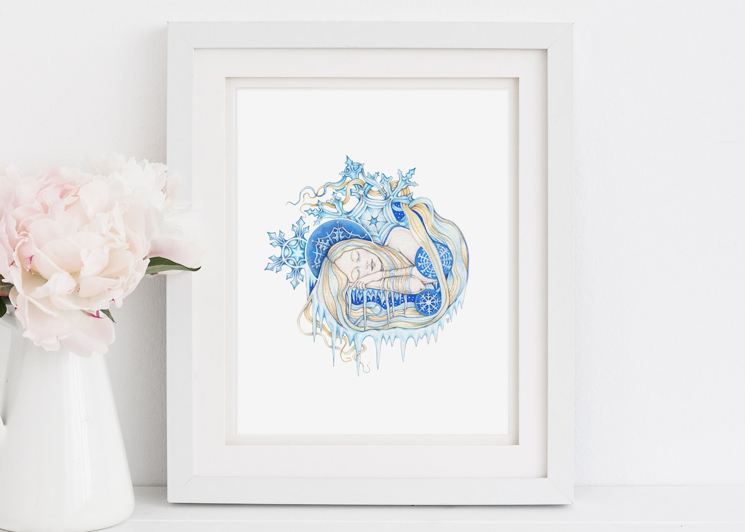 Winter Personification, Winter Inspired Art Print, Art Nouveau Inspired ...