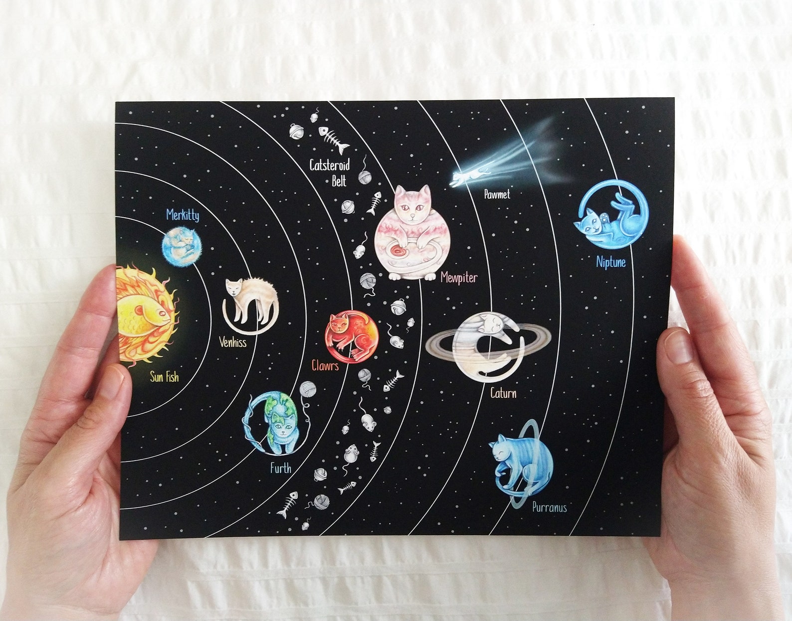 Map of the Solar Hisstem, Solar System Map, Funny Solar System, Pun Art ...