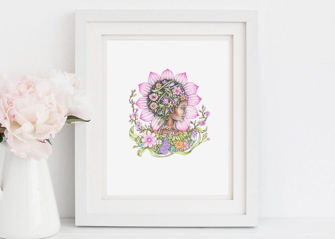 Spring Personification, Art Nouveau Inspired Print, 8.5"x11" Art Print ...