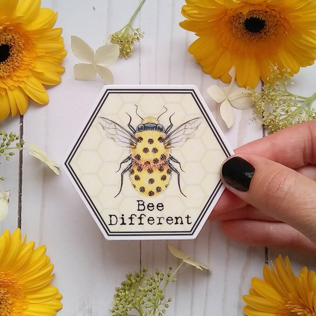 Bee Different Sticker, Bee Sticker, Bumblebee Sticker, Vinyl Sticker ...