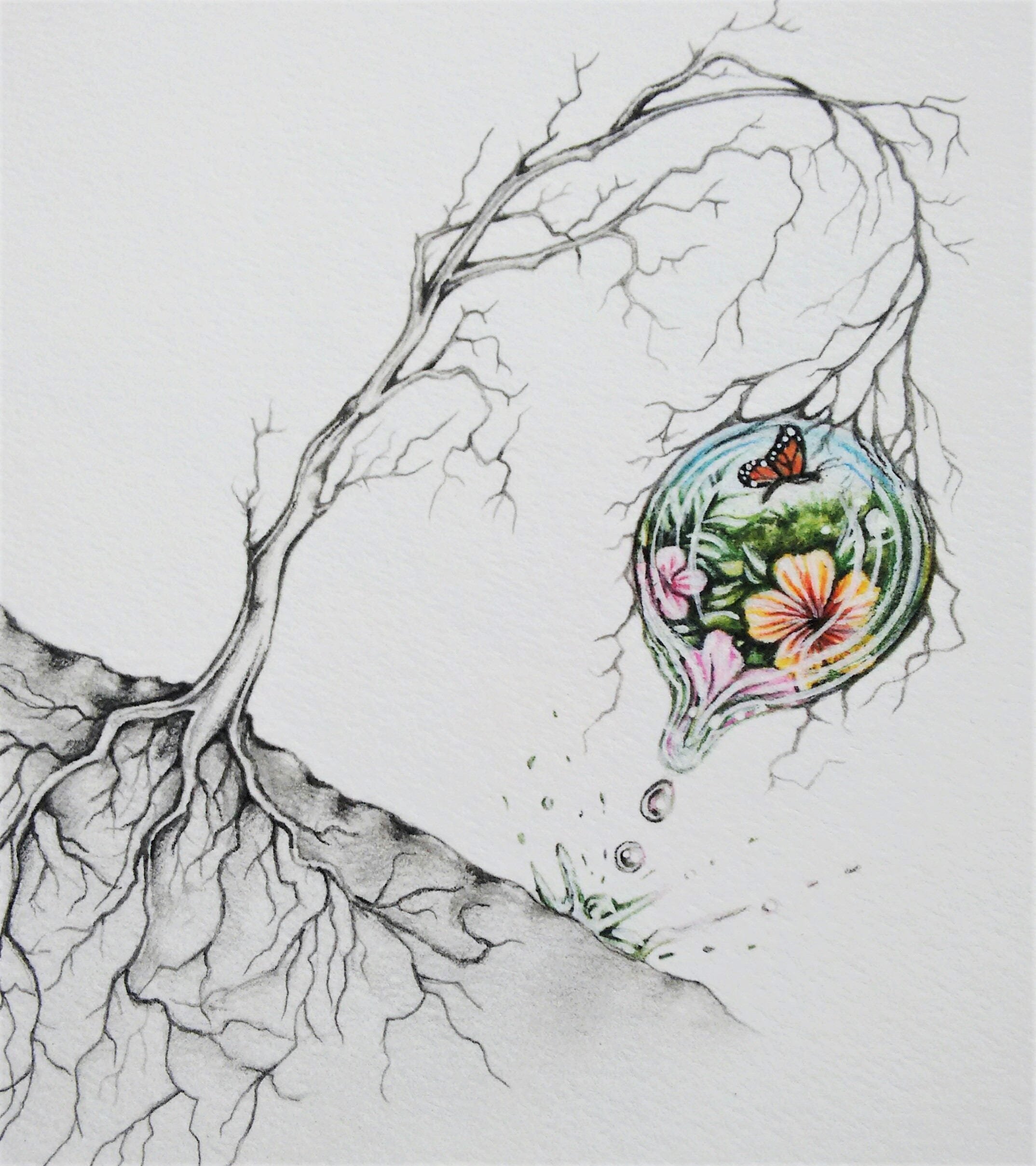 Surreal Drawing Wilted Tree Drawing Tree With Roots Pencil - Etsy Canada