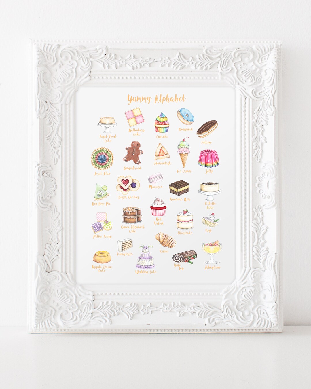 Kitchen Wall Art, Baking Alphabet, Baking Print, Print for Baker ...