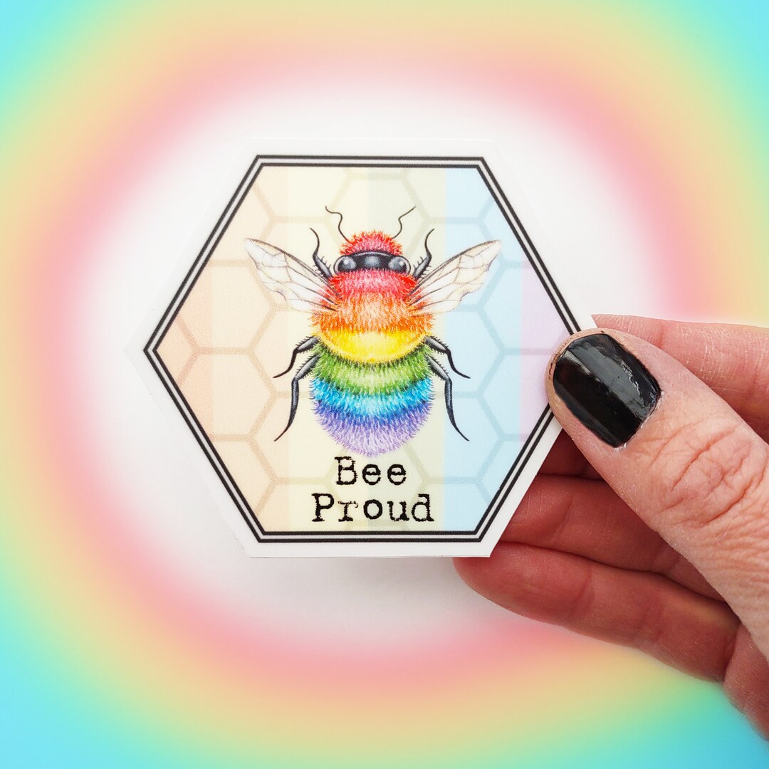 Die Cut Vinyl Sticker, Bee Sticker, LGBTQ Sticker, Pride Sticker, Be ...