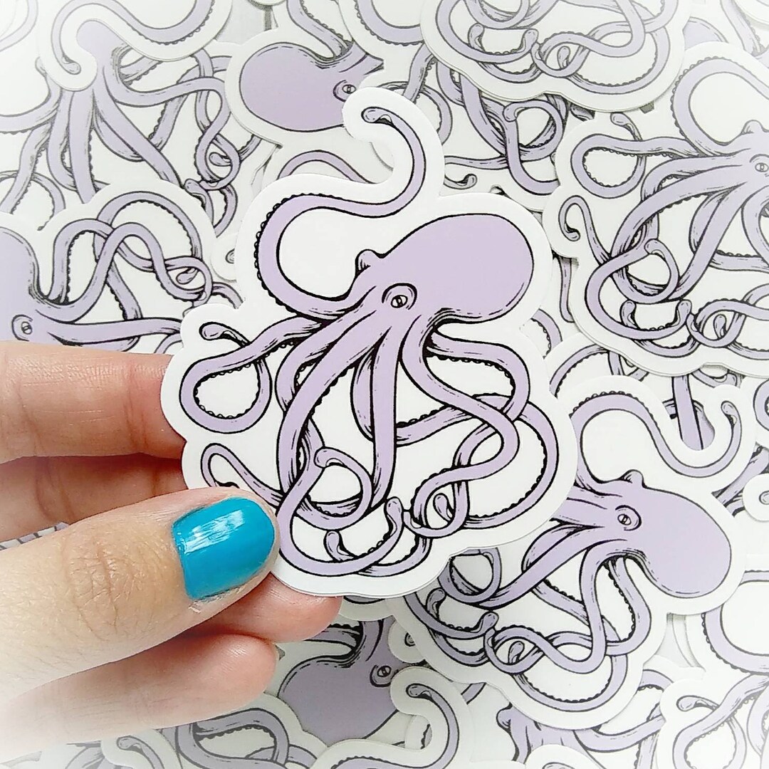 Octopus Vinyl Sticker, Vinyl Sticker, Octopus, Die Cut Vinyl Sticker ...