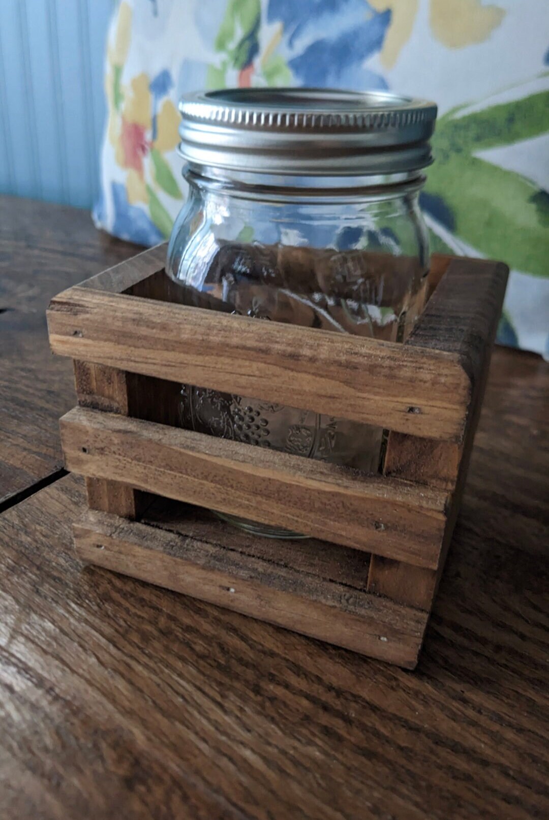 Wood Crate Mason Jar Lid Mason Jar Lid Bands Storage Crate Etsy