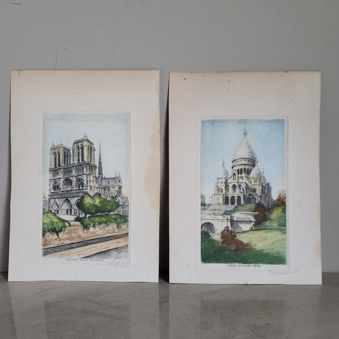 Vintage Parisian Landmarks Lithographs / / Authentic Vintage Art - Etsy
