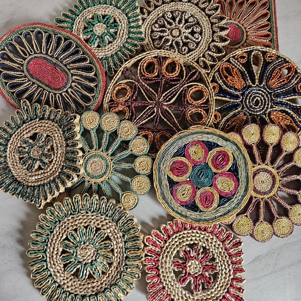 Straw Trivets - Etsy