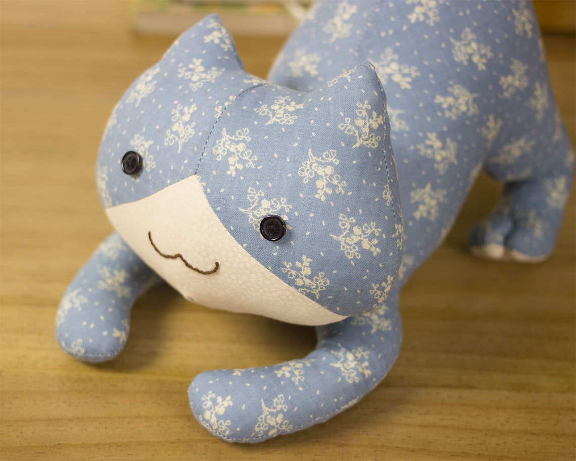 Lying Cat Stuffed Kitty PDF Sewing Pattern How to Make - Etsy