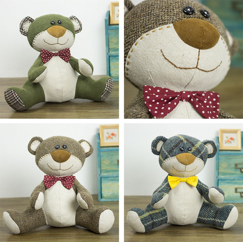 Stuffed Animal Nosey Teddy Bear Sewing Patterns Tutorials Etsy