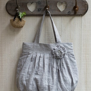 Pleated Tote Bag - PDF Pattern & Tutorial Handbag Fabric Flower Purse ...