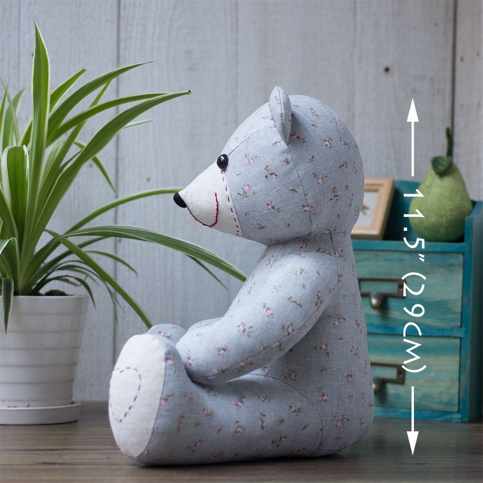 PDF Sewing Pattern & Tutorial Smiling Teddy Bear Stuffed Animal Soft ...