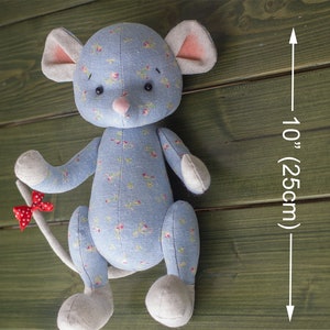 Jointed Stuffed Mouse - PDF Sewing Pattern & Tutorial |how to Sew a Toy ...